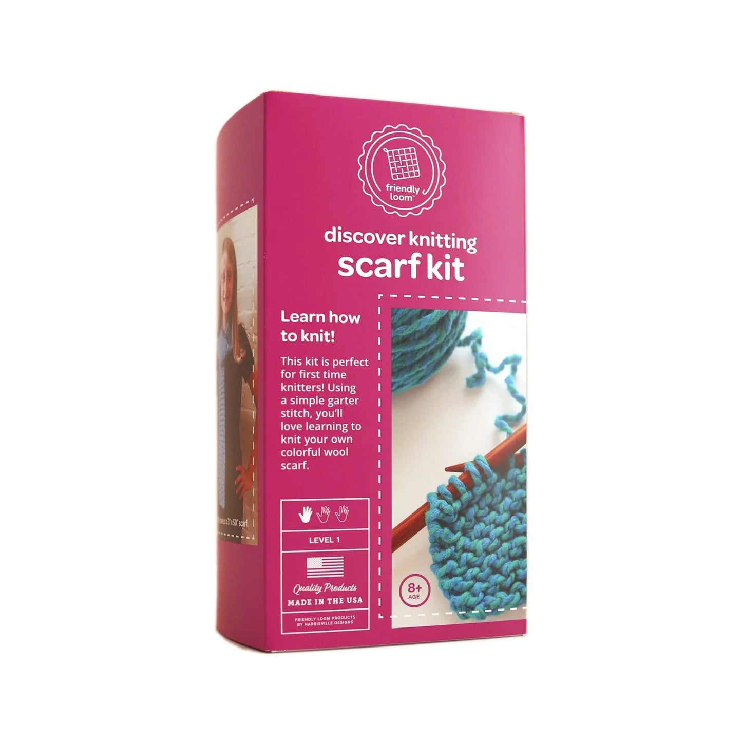 Discover Knitting: Blue Scarf Kit – Curiosity Corner at Scott Family ...
