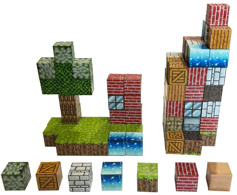 Click Blocks Magnetic Building Set Minecraft Inspired Pixelated World ...